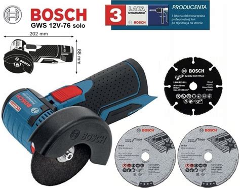 Шлифмашина угловая Bosch GWS 12V-76, без акк и з/у, 12В, 76мм ...