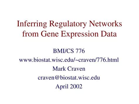 Ppt Inferring Regulatory Networks From Gene Expression Data