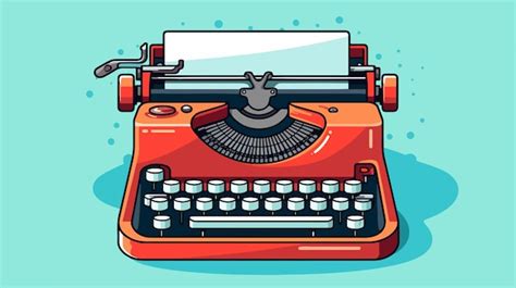 Vintage Old School Typewriter Cartoon Sticker Premium Ai Generated Vector