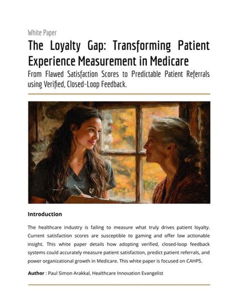 The Loyalty Gap Transforming Patient Experience Measurement In Medicarepdf