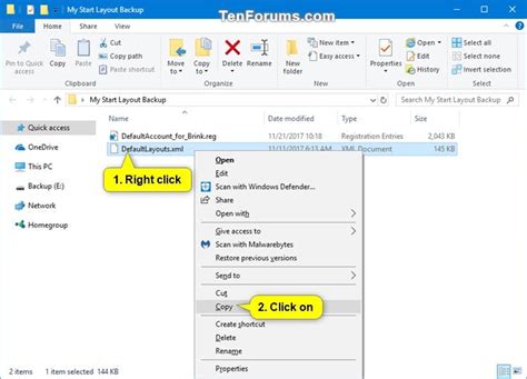 Backup And Restore Start Layout In Windows 10 Tutorials
