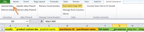 Uploading Information Using The Excel Add In Tool Solid Commerce