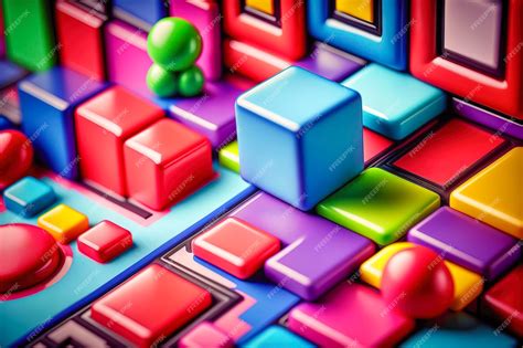 Premium Photo Colorful Geometric Tetris Like Shapes A Playful