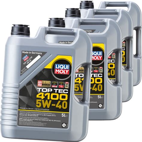 4x5 L LIQUI MOLY ÖL MOTORÖL TOP TEC 4100 5W40 SYNTHESE TECHNOLOGIE