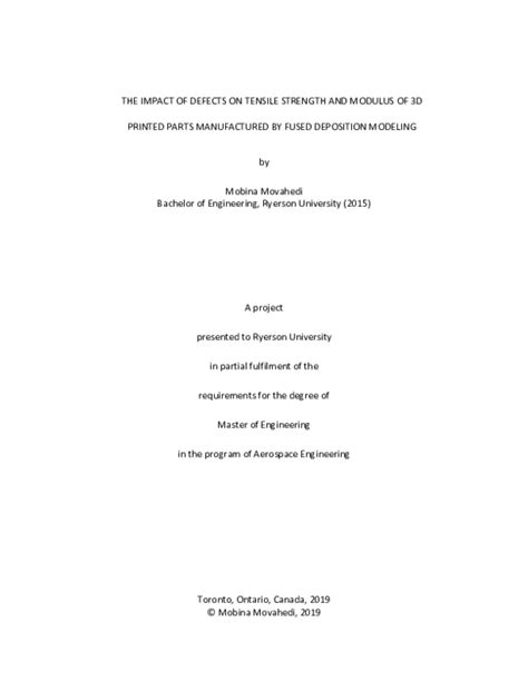 Pdf The Impact Of Defects On Tensile Strength And Modulus Of 3d