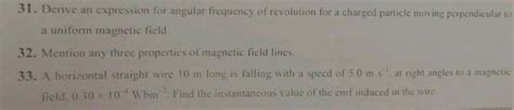 31 Derive An Expression For Angular Frequency Of Revolution For A Charge