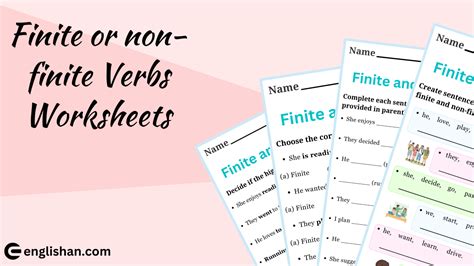 Finite And Non Finite Verbs Worksheets With Answers