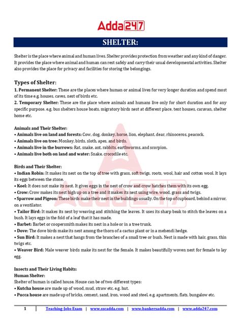 Ctet Evs Study Notes Pdf On Shelter Pdf Roof Mud