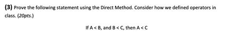Solved (3) ﻿Prove the following statement using the Direct | Chegg.com