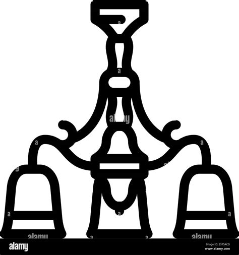 Style Lamp Ceiling Line Icon Vector Style Lamp Ceiling Sign Isolated Contour Symbol Black