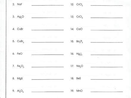 Writing Binary Formulas Worksheets Answer Key