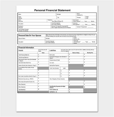 Personal Financial Statements