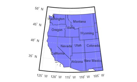 Usamap Create Axesm Based Map For United States Of America Matlab