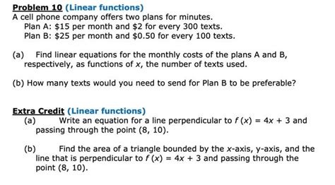 Solved Problem Linear Functions Suppose That The Price Chegg Com