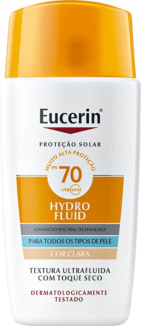 Protetor Solar Facial Eucerin Hydro Fluid Fps70 Cor Clara Beleza Na