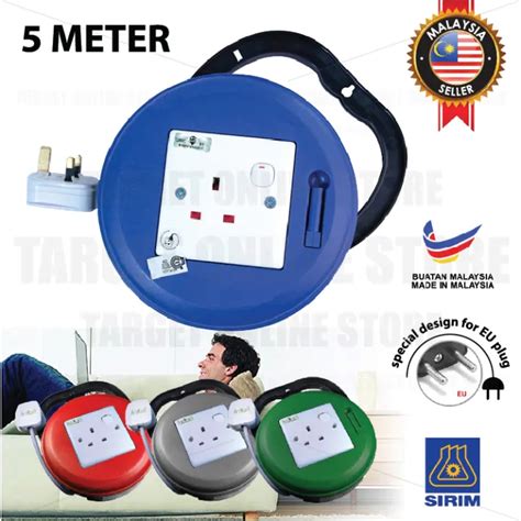 SIRIM APPROVED M Extension Round Wire Box Trailing Socket Cable Reel Roller Adapter