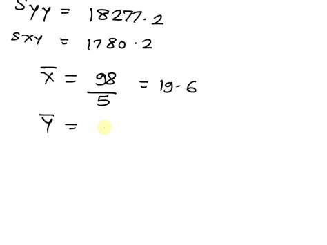 SOLVED A Calculate SSxx SSyy And SSxy Leave No Cells Blank Be Certain To Enter 0