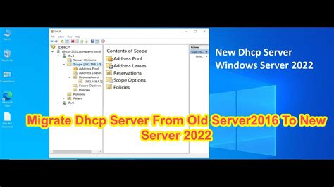 How To Migrate Dhcp Server From Windows Server 2016 To Server 2022 Youtube