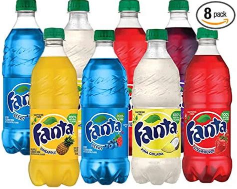 Fanta Fruit Soda Variety Pack 20 Ounce Bottles 8 Count Peach
