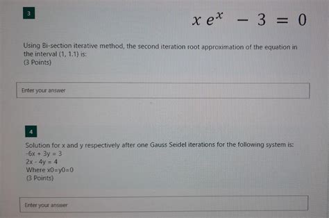 solved kha x ex 3 0 using bi section iterative method