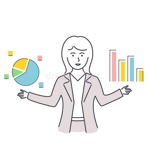 Vector Illustration Of A Female Analyst Stock Vector Illustration Of