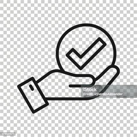 사람들은 플랫 스타일의 체크 마크 아이콘과 손을 흰색 격리된 배경에 벡터 그림을 수락합니다 승인 선택 비즈니스 개념입니다 1위에 대한 스톡 벡터 아트 및 기타 이미지