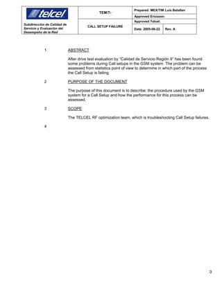 Call Setup Failure PDF Computer Networking Computing