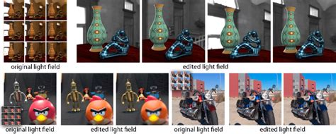 example results of light fields edited by different users top a