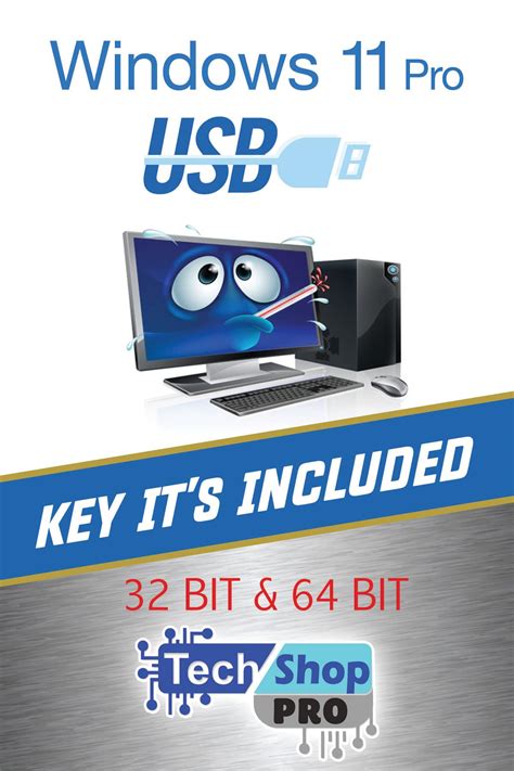Tech Shop Pro Reinstall Usb With Key For Windows 11 Pro Version 32 64 Bit Recover Restore