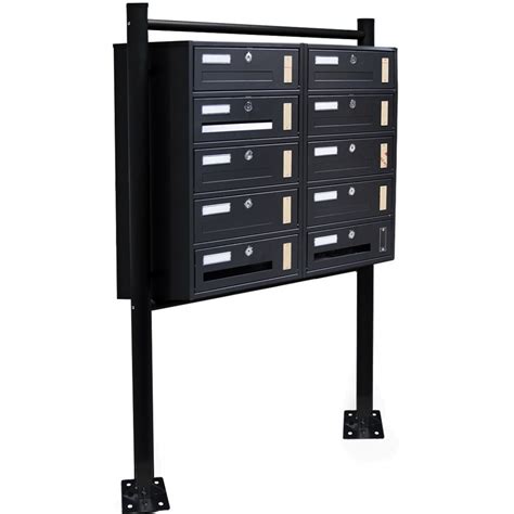 Cassetta Postale Condominiale 10 Posti Con Supporto 160x60x17 Cm Antracite