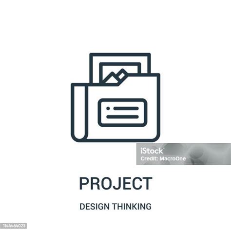 디자인 사고 컬렉션에서 프로젝트 아이콘 벡터입니다 얇은 선 프로젝트 개요 아이콘 벡터 일러스트 레이 션입니다 0명에 대한 스톡