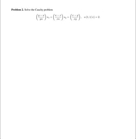 solved problem 2 solve the cauchy problem v