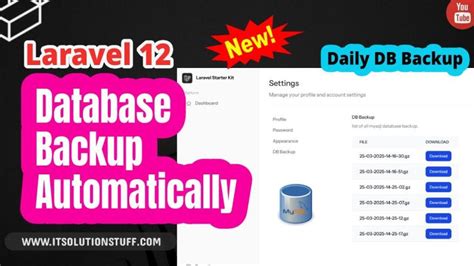 laravel 12 database backup daily automatically backup of database