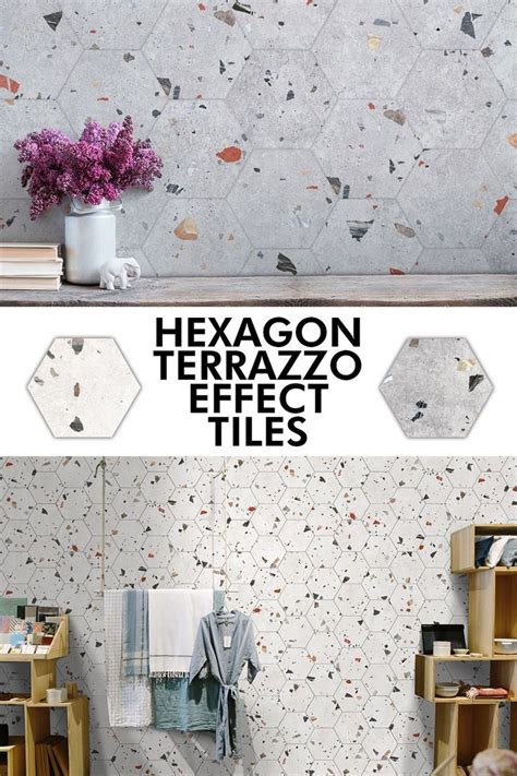 Hexagon Terrazzo Effect Tiles Bathroom Kitchen Tiles Hexagon