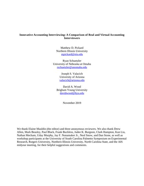 Pdf Next Generation Accounting Interviewing A Comparison Of Human