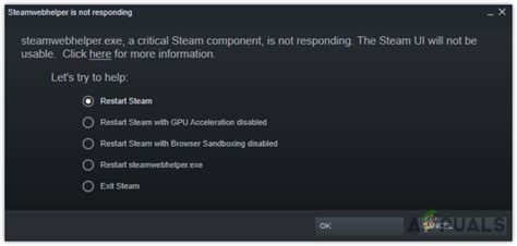 Fix Steamwebhelperexe Is Not Responding Steam Ui Will Not Be Usable