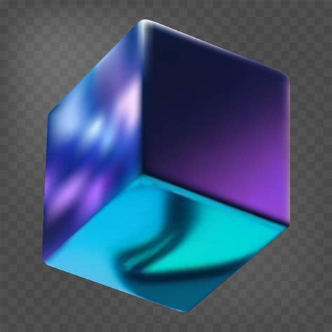 Premium Vector 3d Cube With Holographic Mirror Effect Gradient