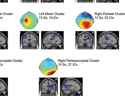 Walking Related Clusters Cluster Mean Scalp Maps Are Shown At The Download Scientific Diagram