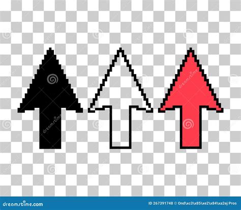 Set Of Arrow Pixel Icon Web Cursor Click Mouse Symbol Computer Pointer Vector Illustration