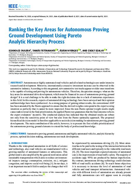 pdf ranking the key areas for autonomous proving ground development using pareto analytic