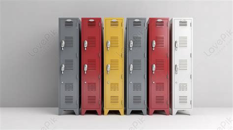 수하물용 보안 금속 사물함을 보여주는 3d 렌더링 흰색 배경 체육관 배경 사적인 배경 하얀색 배경 이미지 Hd 체육관