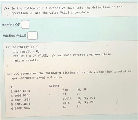 Solved In The Following C Function We Have Left The Chegg