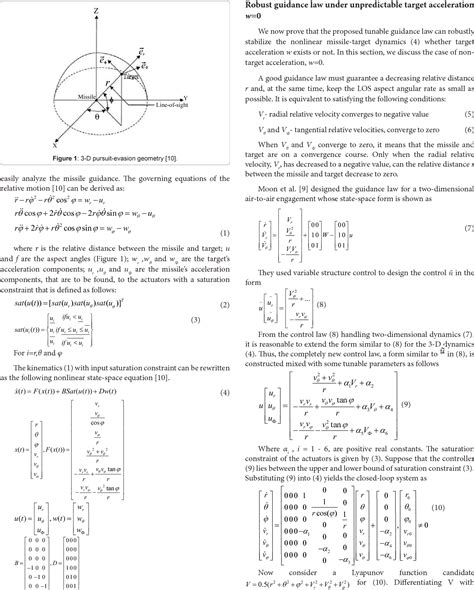 Figure 1 From Design Of Three Dimensional Missile Guidance Law Via Sliding Mode With Saturation