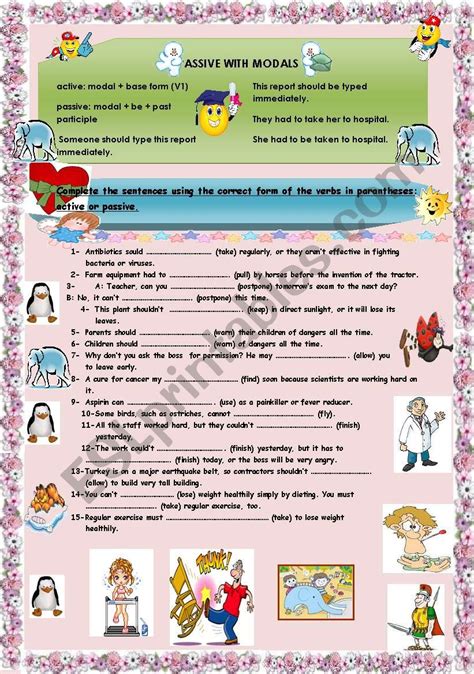The Passive Of Modal Verbs Exercises Surfbopqe