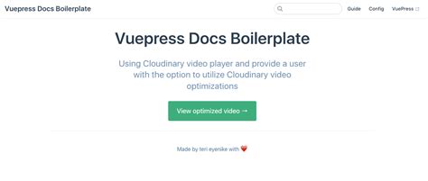 Add Optimized Video To Documentation In Vuepress