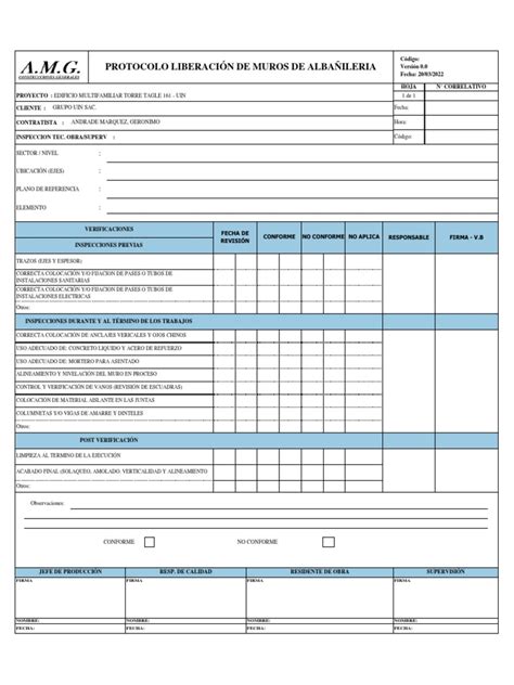 Liberación De Muros De Albañilería Protocolo De Inspección Y