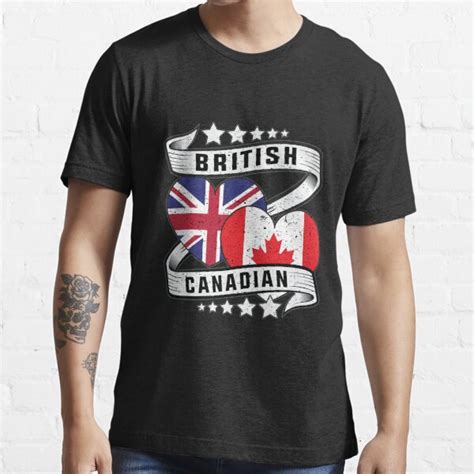 British And Canadian Shirt Half British And Half Canadian Flag T