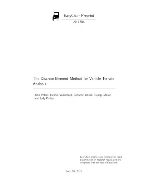 pdf the discrete element method for vehicle terrain analysis · interaction nakashima and oida