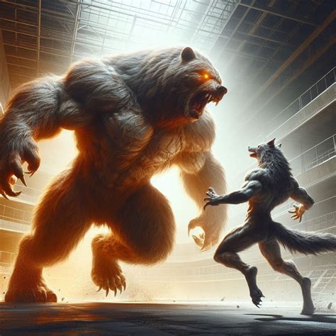 Werewolf Vs Béar Free Bear Meets Wolf Photo Bear Wolf Wildlife