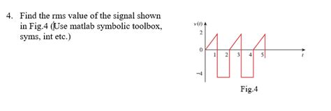 Solved 4 Find The Rms Value Of The Signal Shown In Fig 4